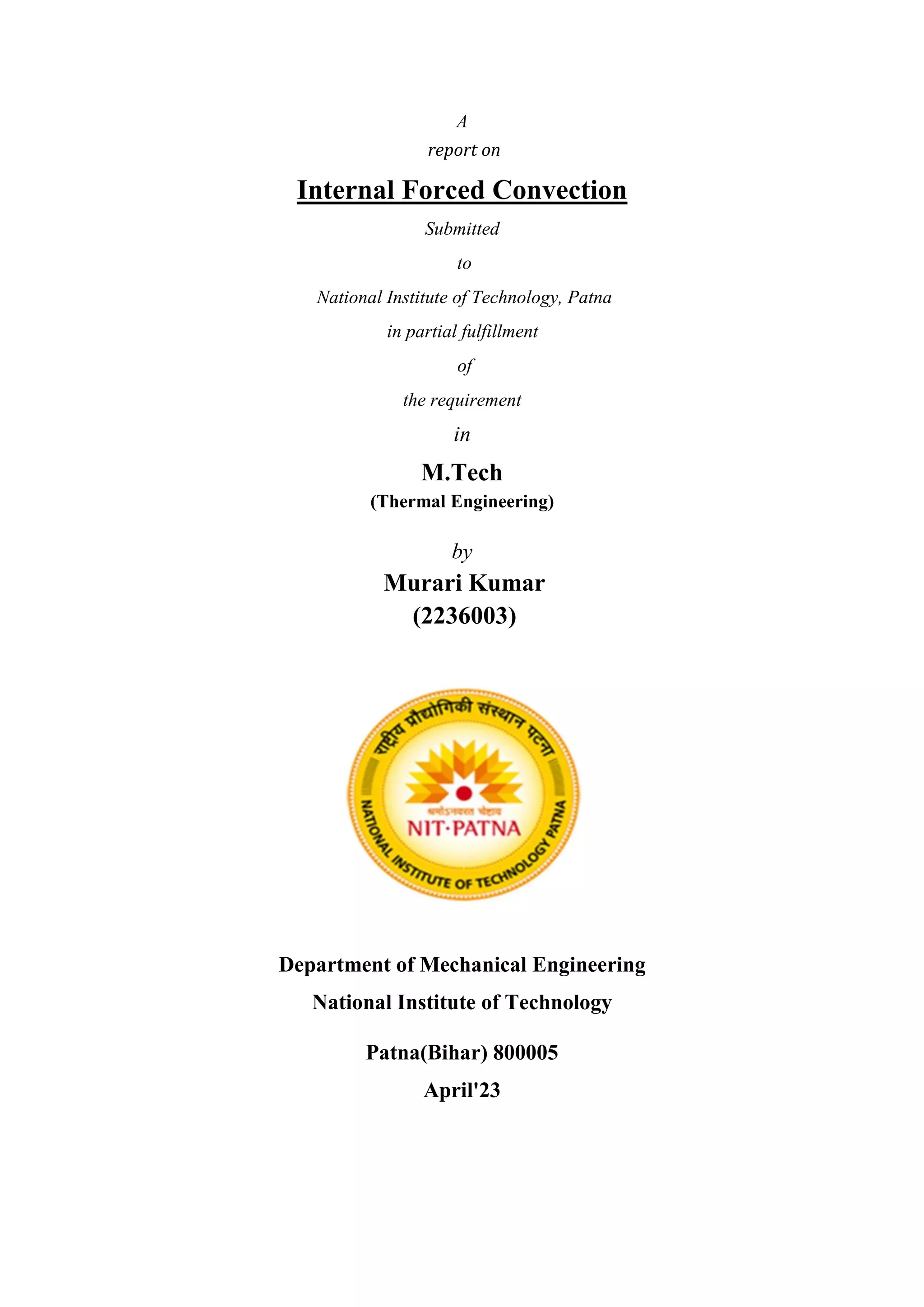 Internal Forced Convection | PDF | Physics | Science