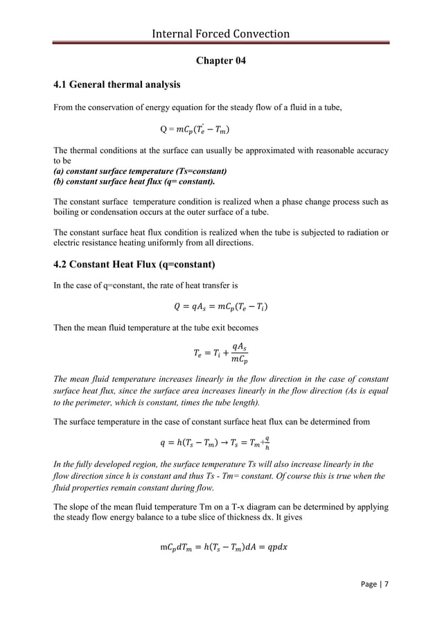 Internal Forced Convection | PDF | Physics | Science