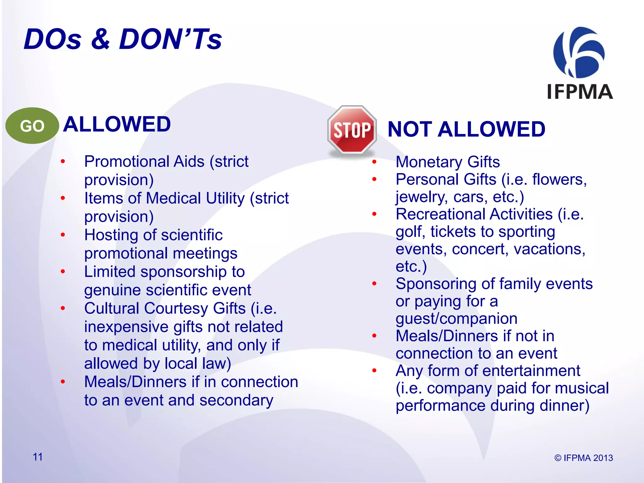 IFPMA Code of Practice 2012 | PDF