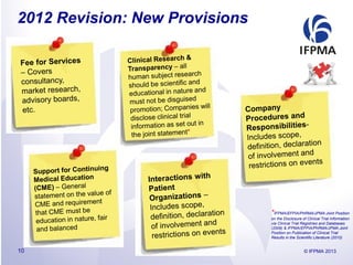 IFPMA Code of Practice 2012 | PDF