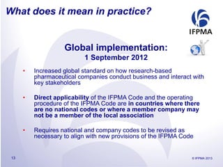 IFPMA Code of Practice 2012 | PDF