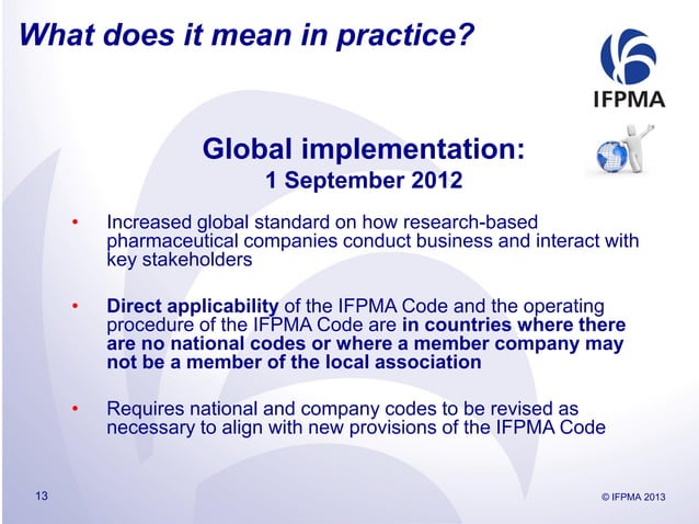 IFPMA Code of Practice 2012 | PPT