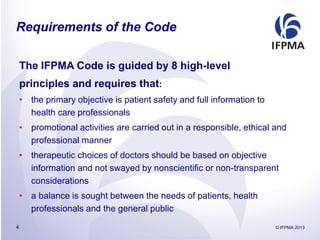IFPMA Code of Practice 2012 | PDF