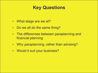 Paraplanning: The next generation | PPTX