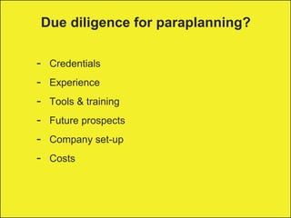 Paraplanning: The next generation | PPTX