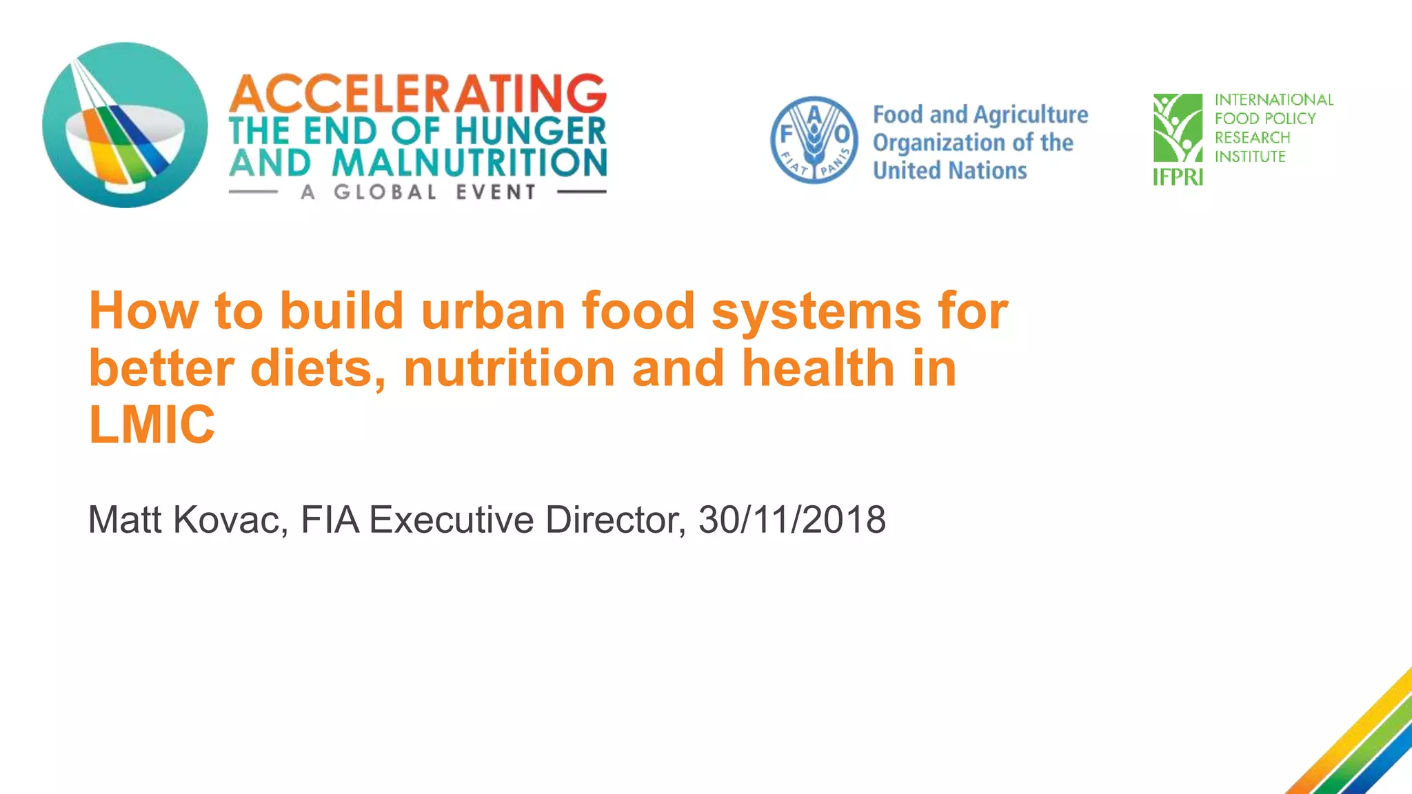 Urban Food Systems for better diets | PPTX | Food Industry | Industries