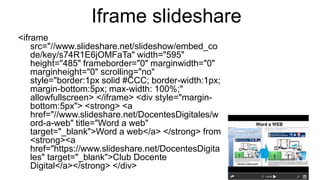(HTML) Códigos del iframe para tu web | PPTX