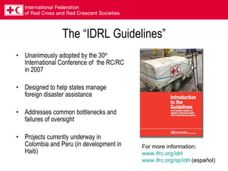 Facilitating international disaster response cooperation in the ...