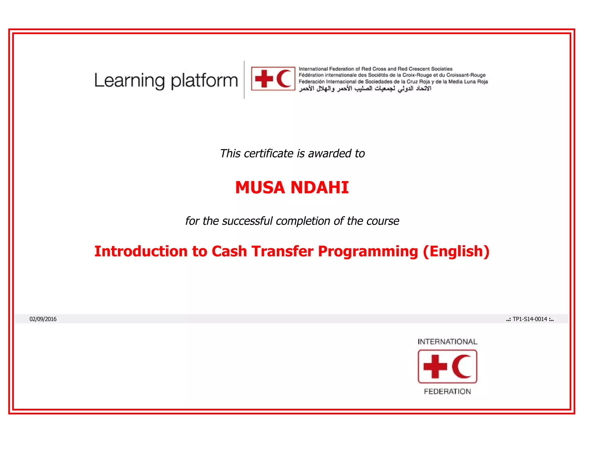 Ifrc ctp certificate | PDF