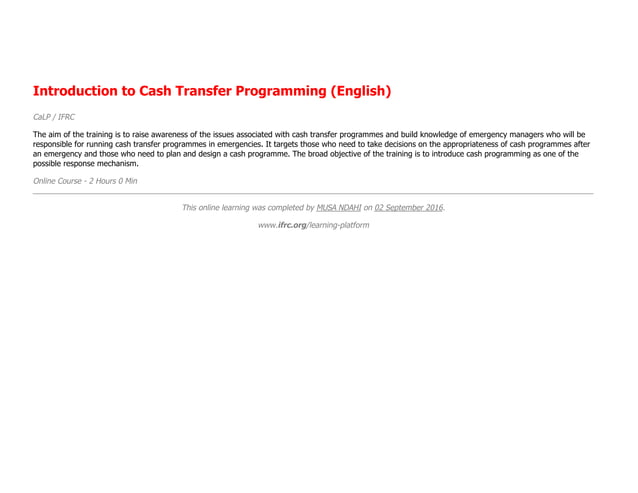 Ifrc ctp certificate | PDF