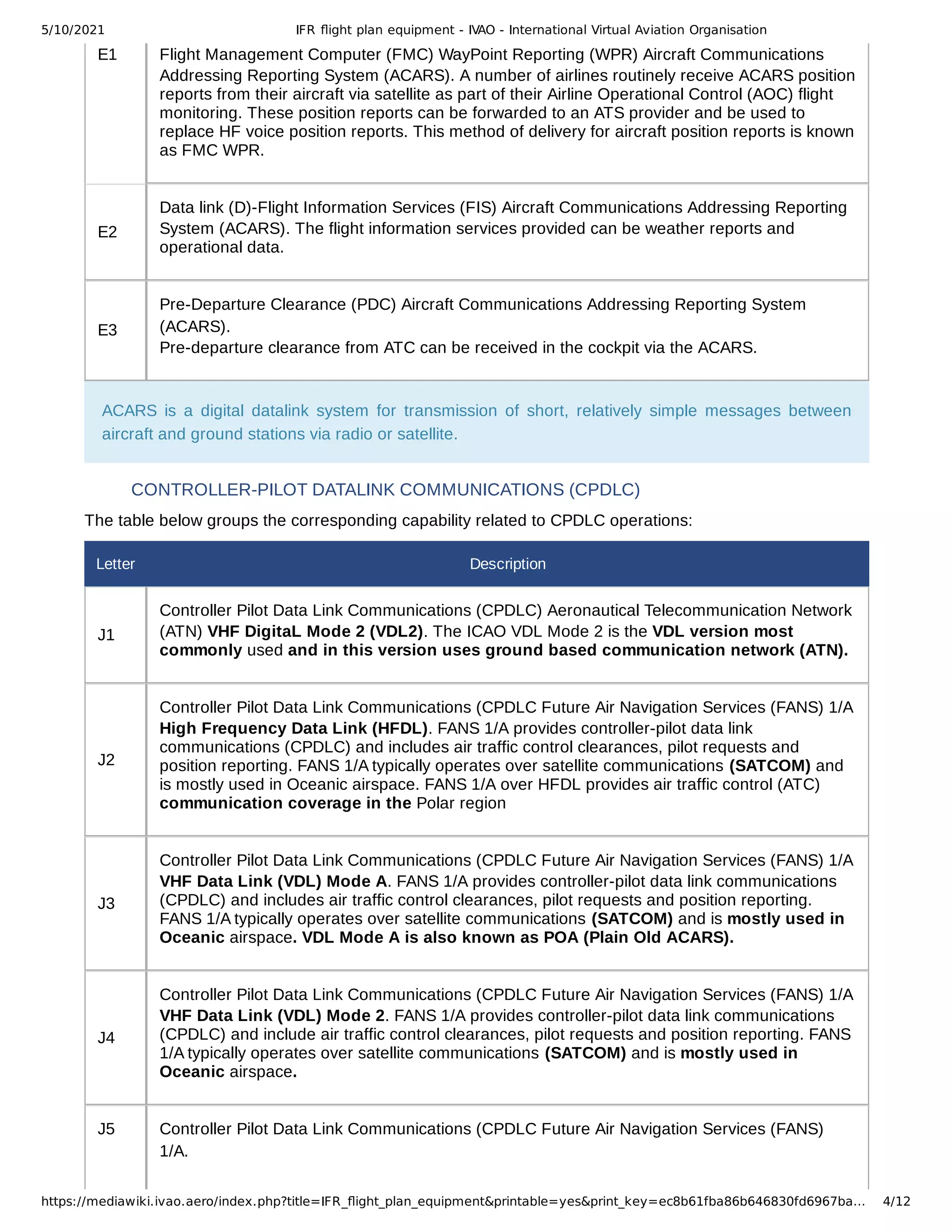 IFR flight plan equipment.pdf | Air Travel | Travel Type