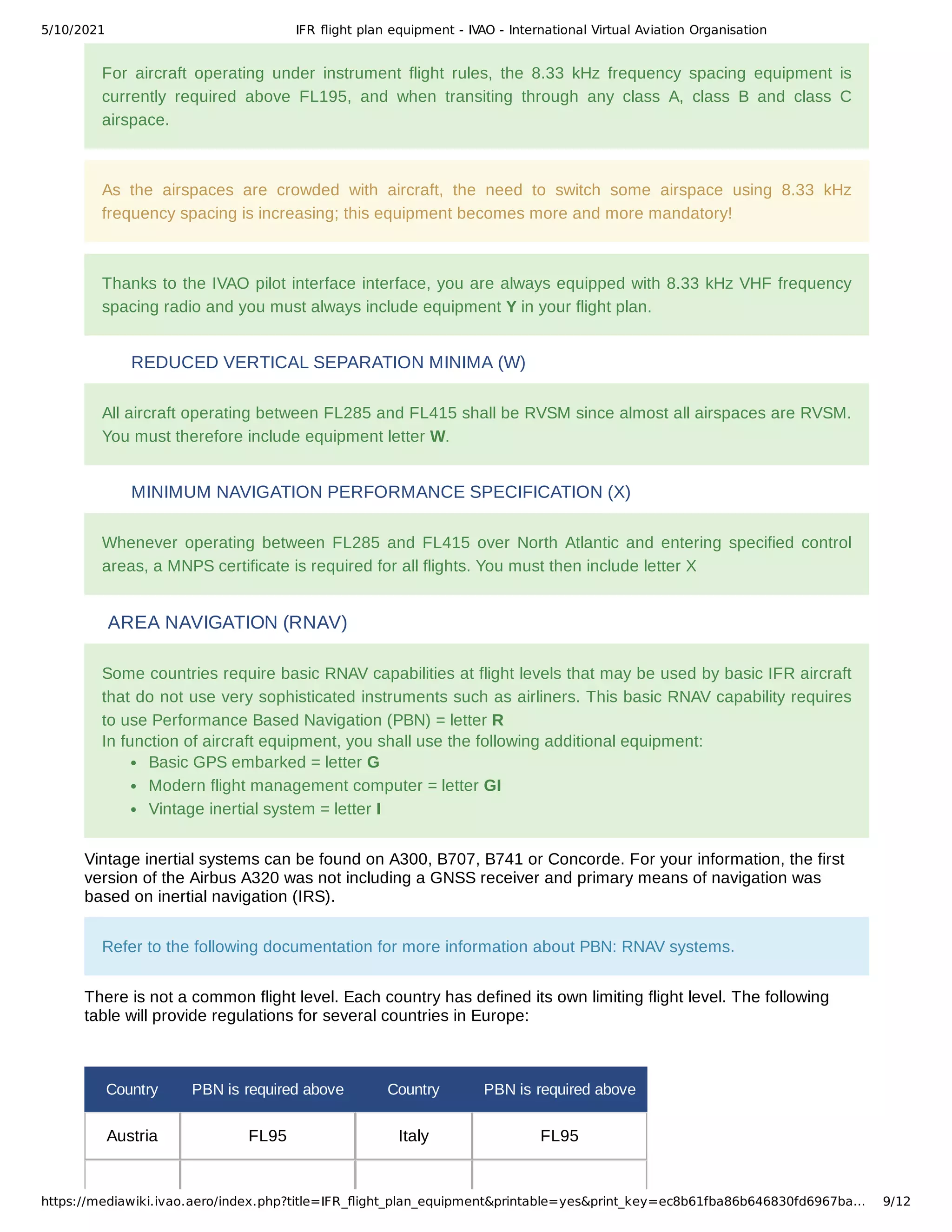 IFR flight plan equipment.pdf | Air Travel | Travel Type