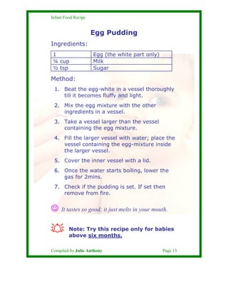 Infant Food Recipes | PDF