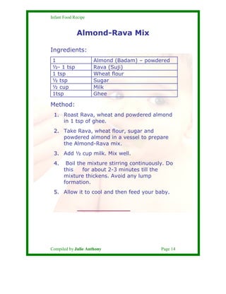 Infant Food Recipes | PDF