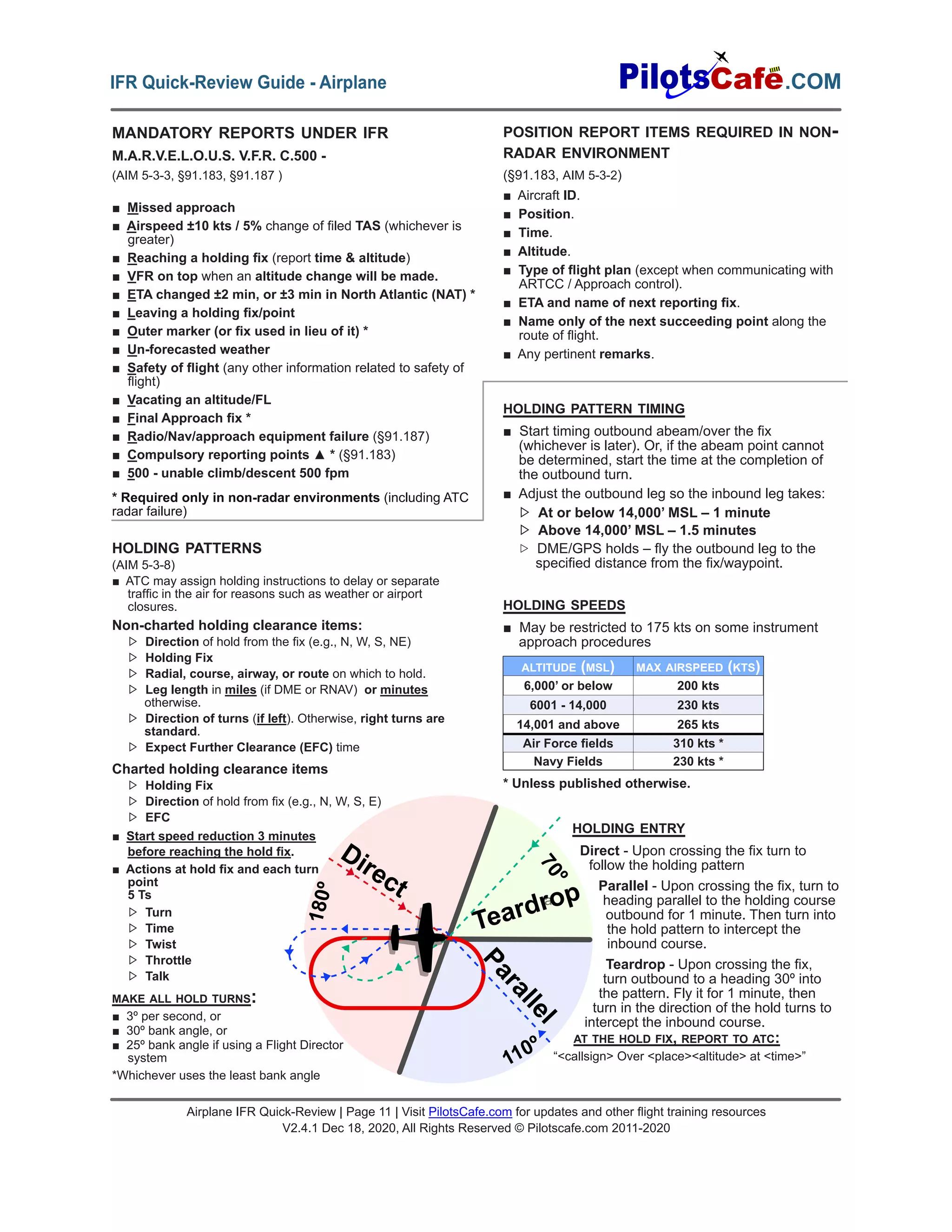 Ifr quick reviewsheets pilot cafe | PDF