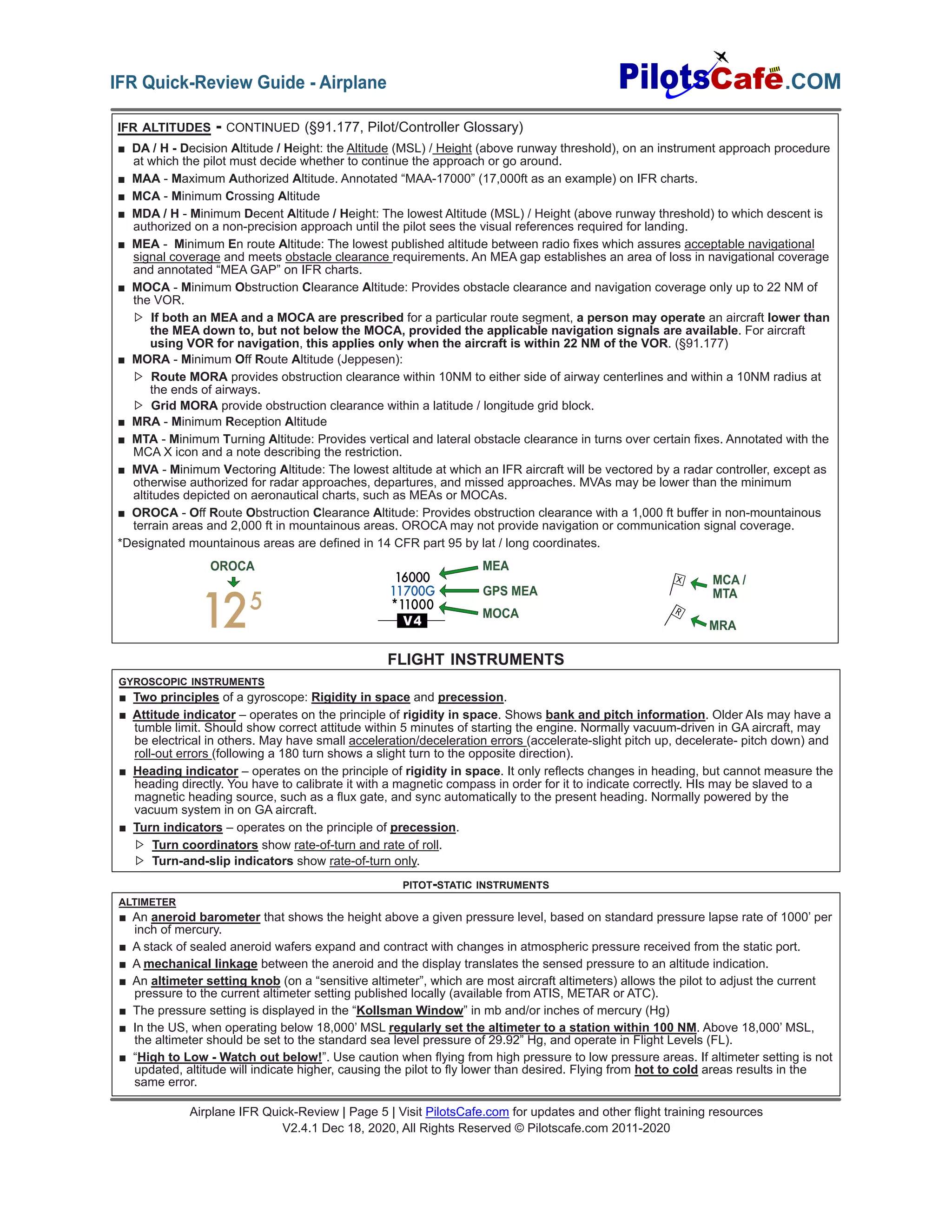 Ifr quick reviewsheets pilot cafe | PDF