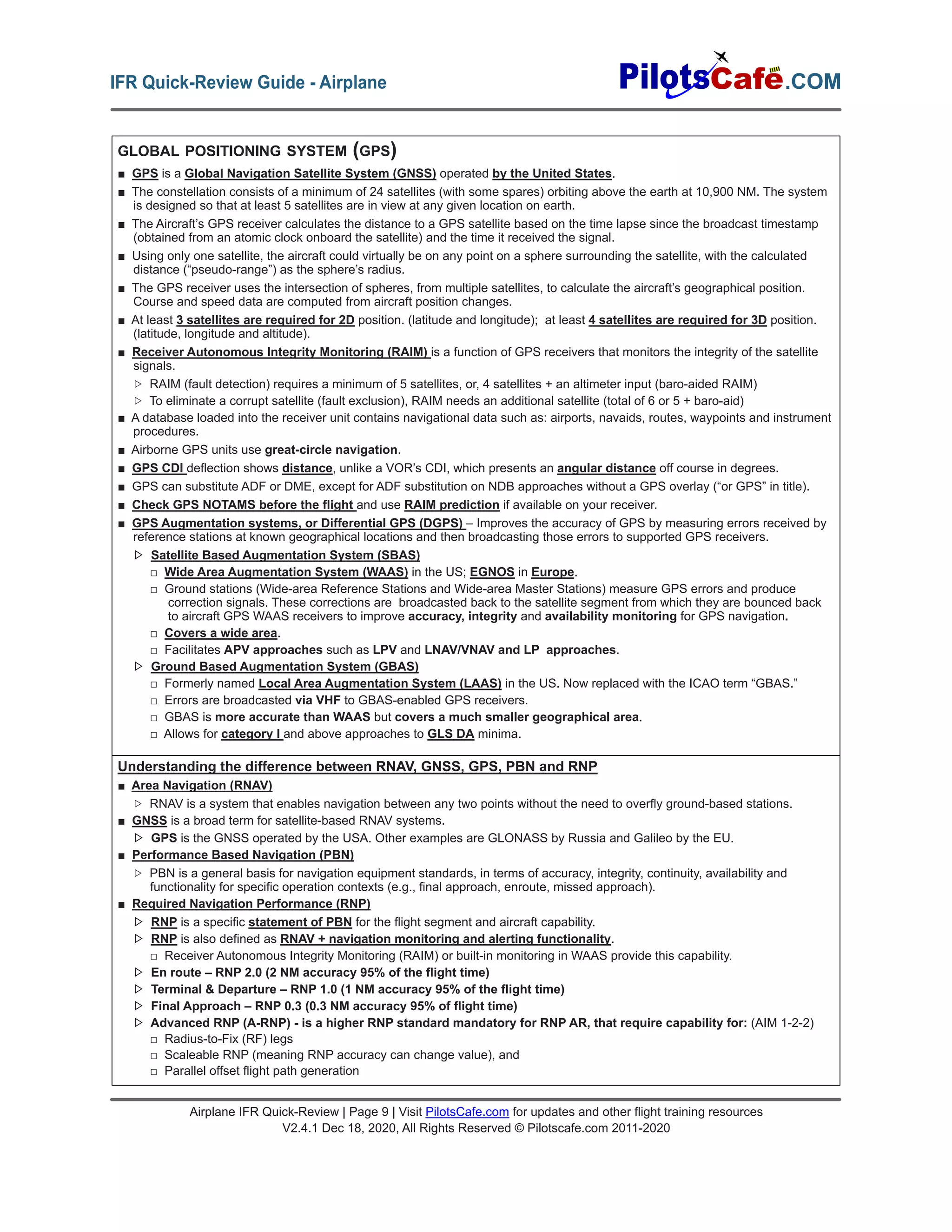Ifr quick reviewsheets pilot cafe | PDF