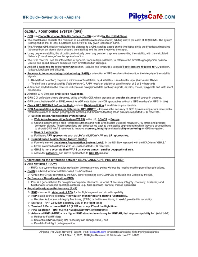 Ifr quick reviewsheets pilot cafe | PDF