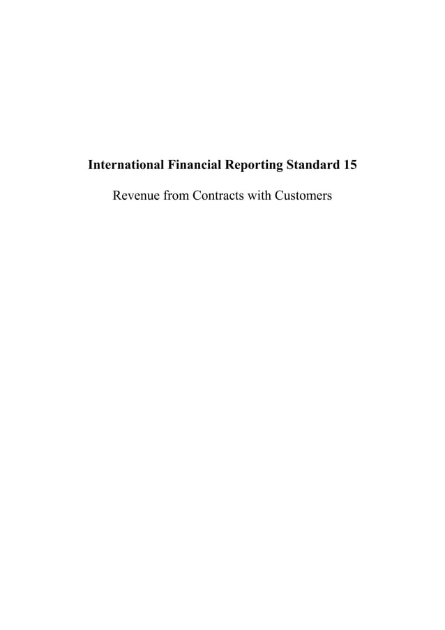 IFRS- 15 with illustrative examples | PDF