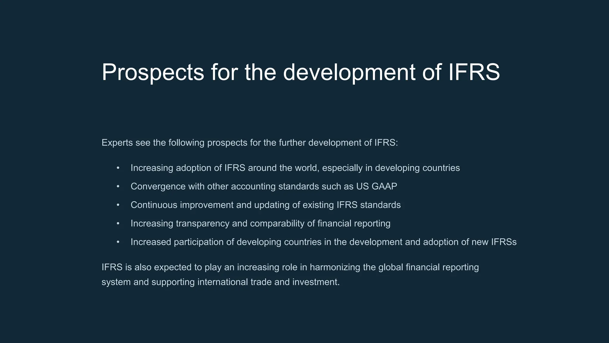 Ifrs presentation for history and finance | PPTX