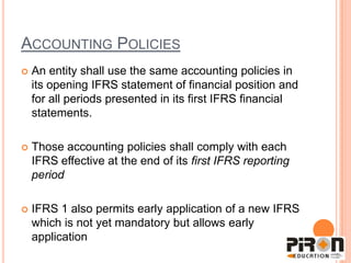 IFRS 1 - First Time Adoption of IFRS | PPTX
