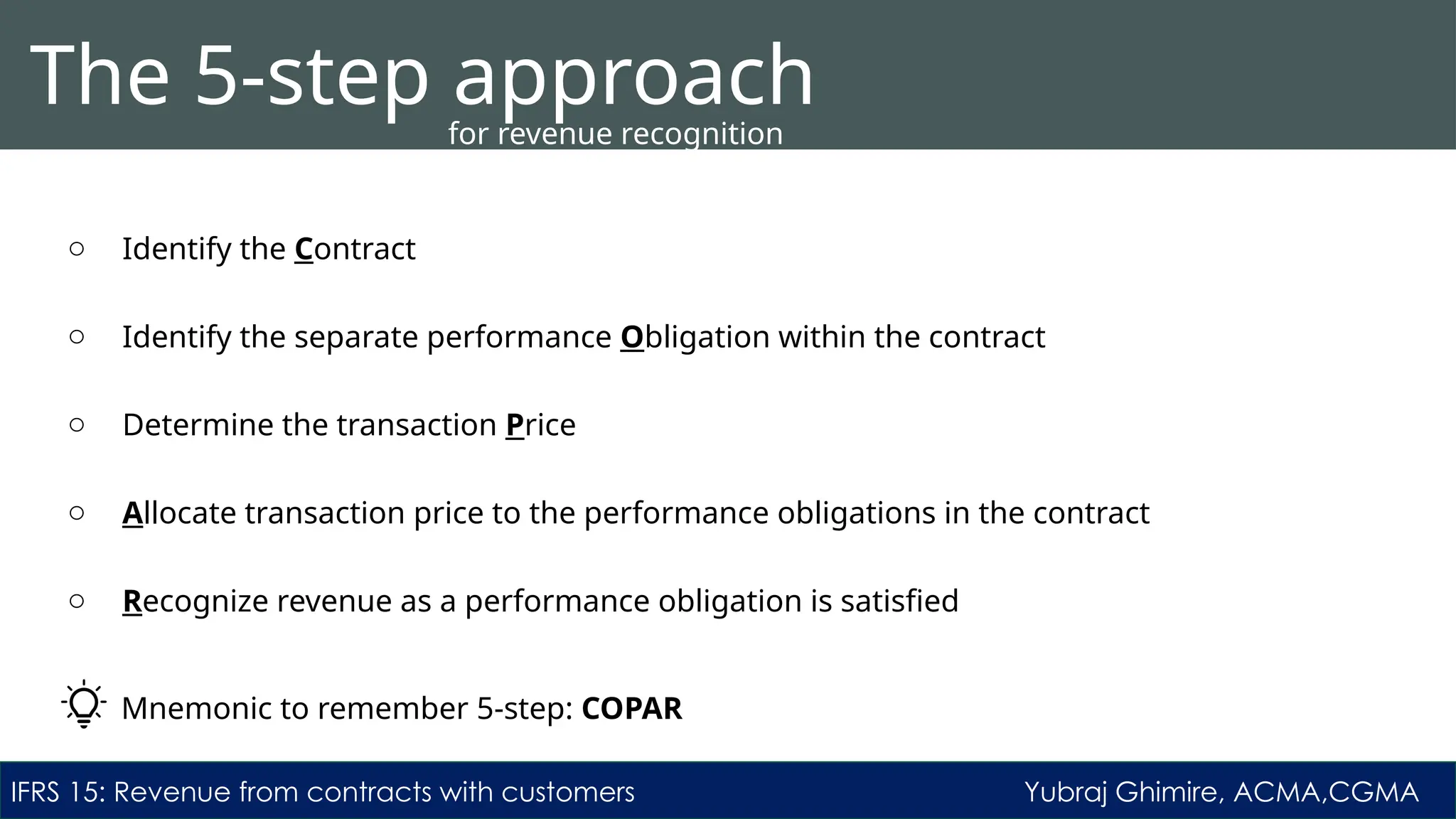 IFRS/NFRS 15 Revenue from contract with customersby Yubraj Ghimire.pptx