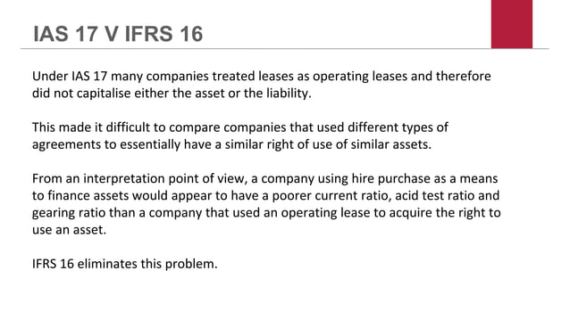 IFRS 16 - Presentation basics to intermediate level | PPTX