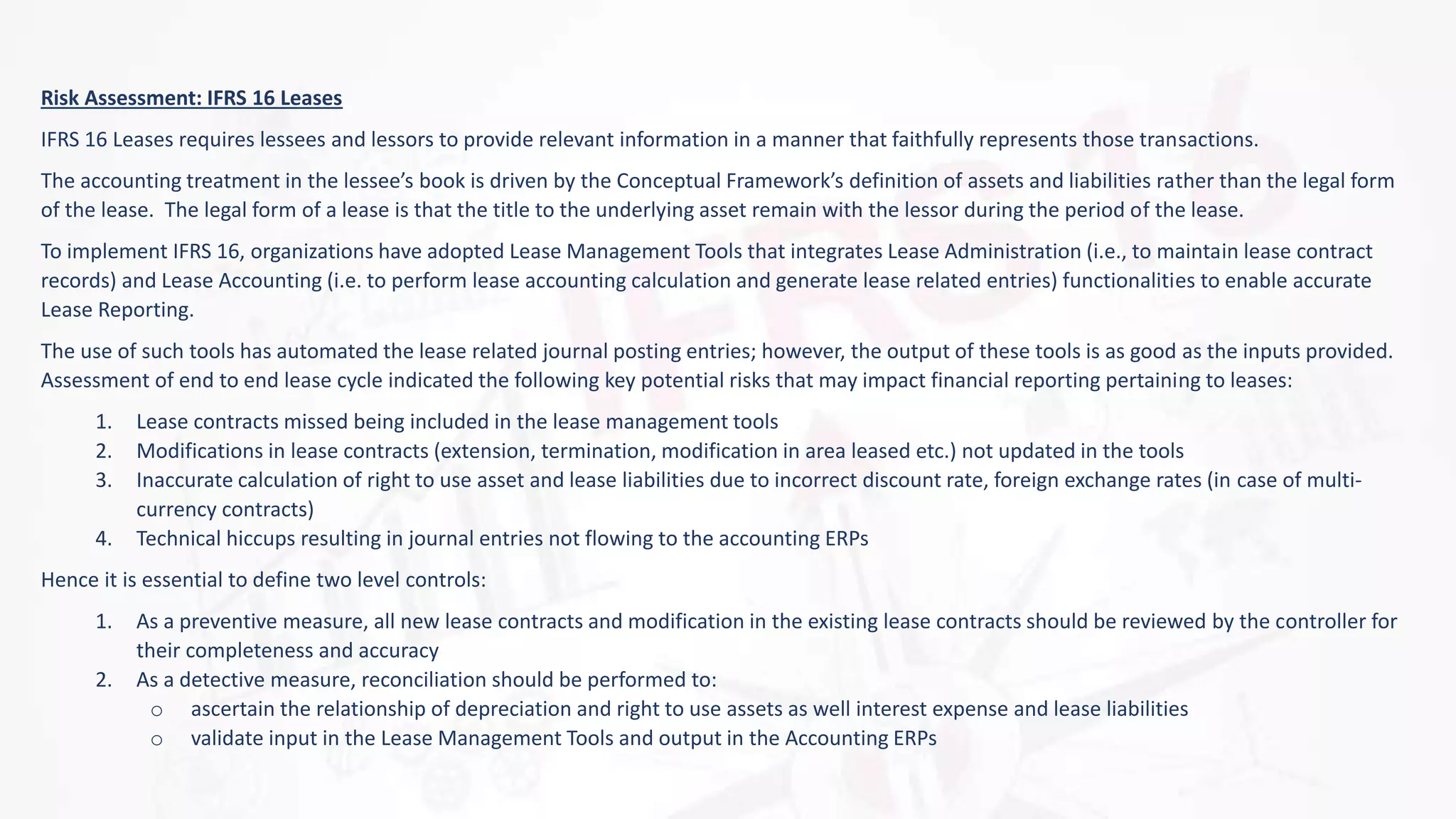 Ifrs 16 risk assessment | PPTX
