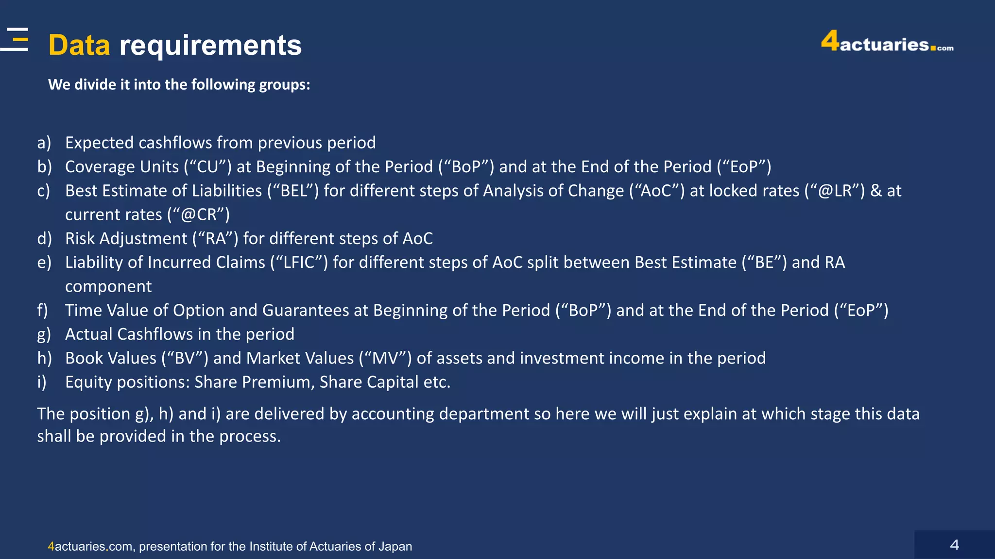 IFRS 17 desgin of the process, presentation for IAJ | PPT