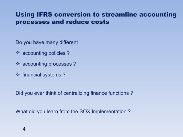 IFRS Conversion in a global environment | PPT | Business Accounting & Finance | Business
