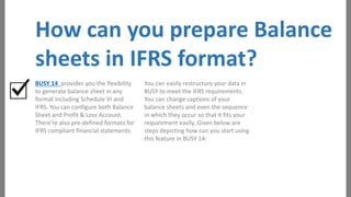 Prepare Balance Sheets and Profit & Loss A/c in IFRS format | PPT