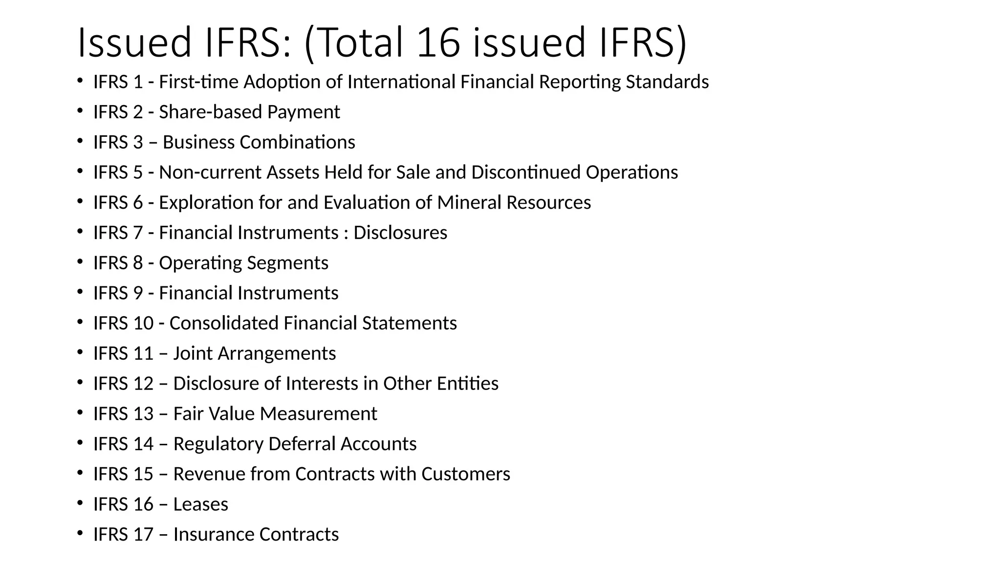 IFRS Framework -Guiding principles for international accounting ...