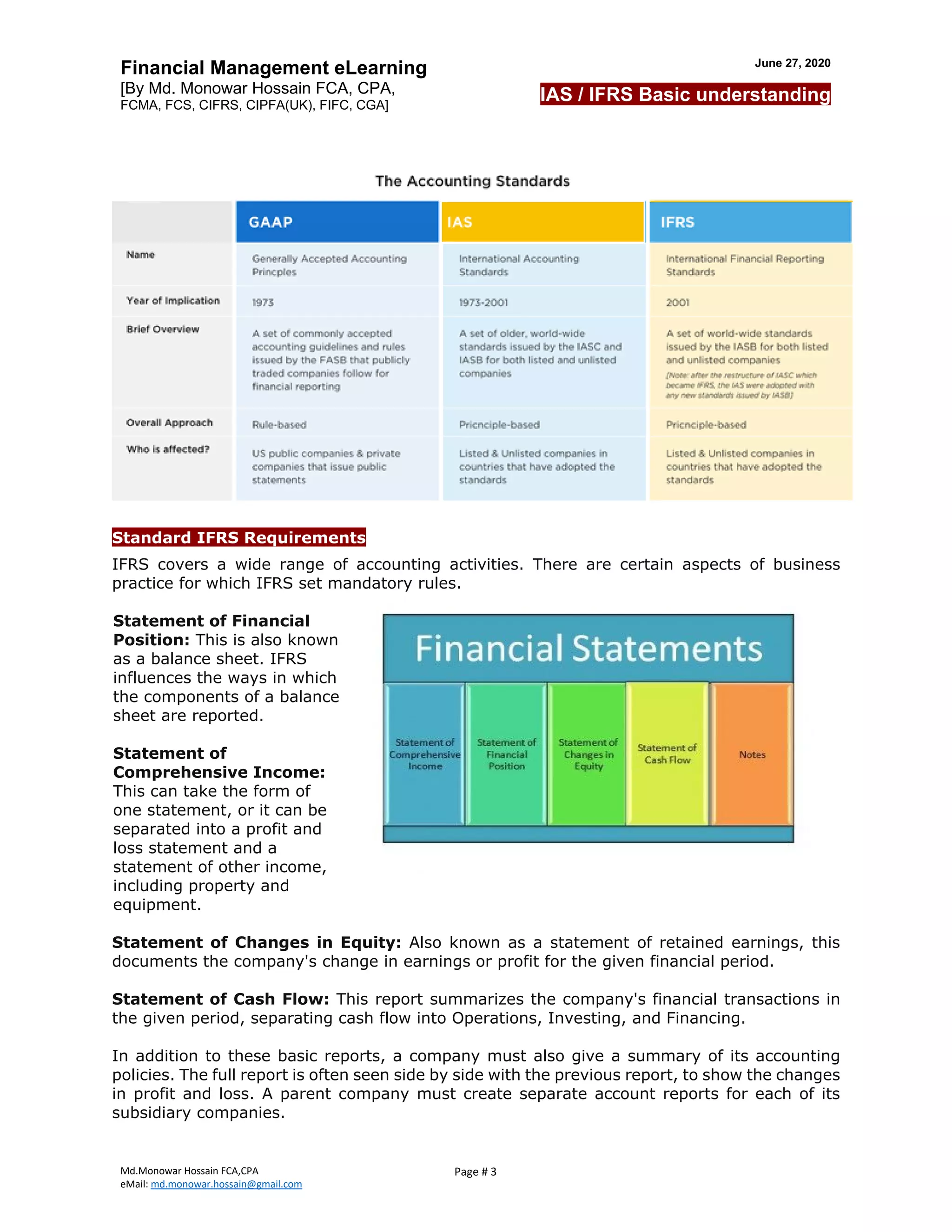 IFRS Fundamentals_Part-1_by Md.Monowar Hossain FCA,CPA,FCMA,FCS,CPFA | PDF