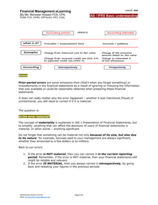 IFRS Fundamentals_Part-1_by Md.Monowar Hossain FCA,CPA,FCMA,FCS,CPFA | PDF
