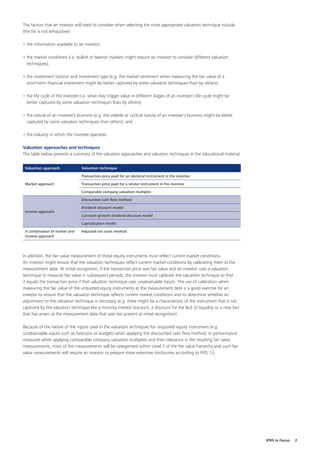 Ifrs in focus valuation methodologies | PDF
