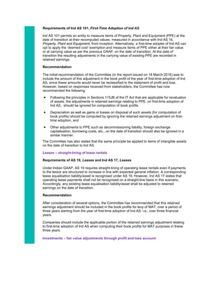 Revisions to the Framework proposed by the MAT-Ind AS Committee | PDF