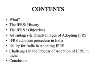 International financial reporting standards and India's Response | PPTX