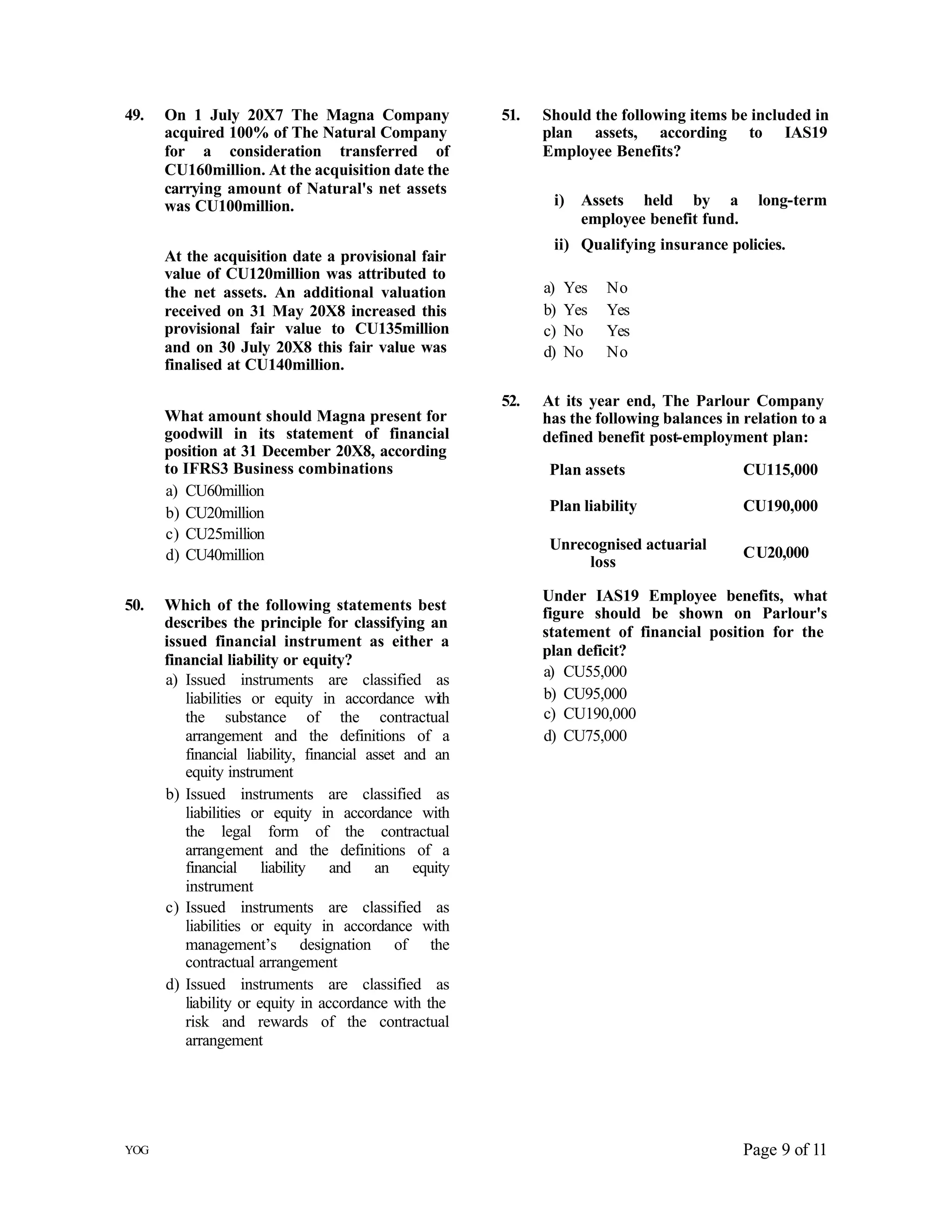 Ifrs question paper | PDF
