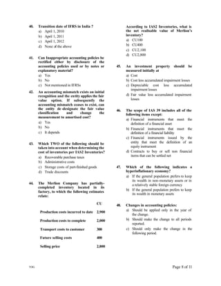 Ifrs question paper | PDF