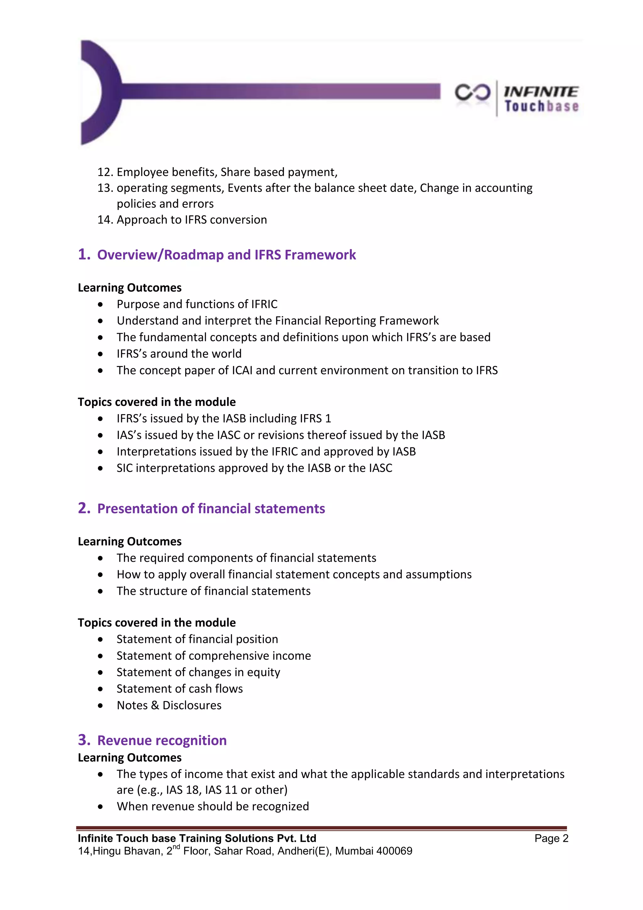 IFRS Training Module | PDF
