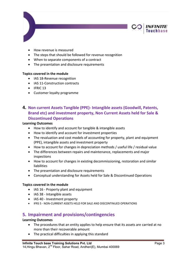 IFRS Training Module | PDF