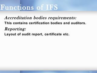 IFS Certification for Food | PPT