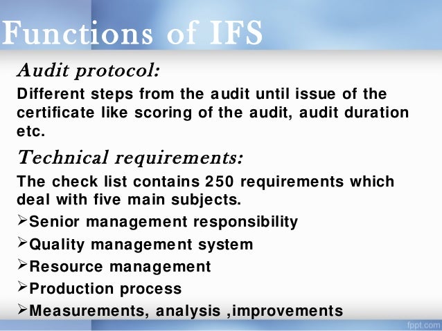 IFS Certification for Food