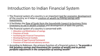 Introduction to Indian Financial System () | PPT
