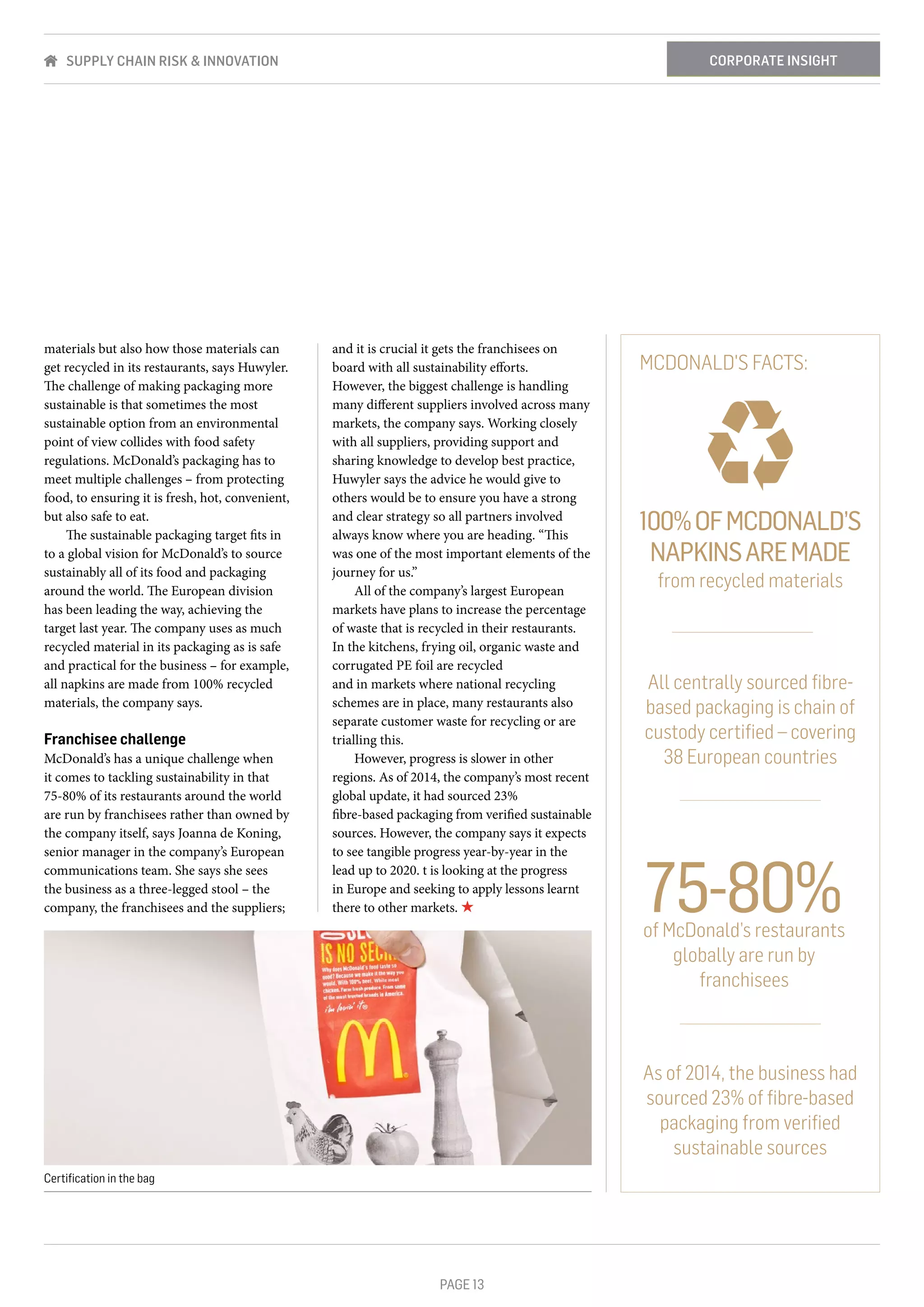 McDonald's targets 100% sustainable packaging | PDF