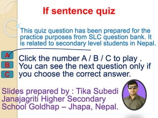 If sentence quiz | PPT