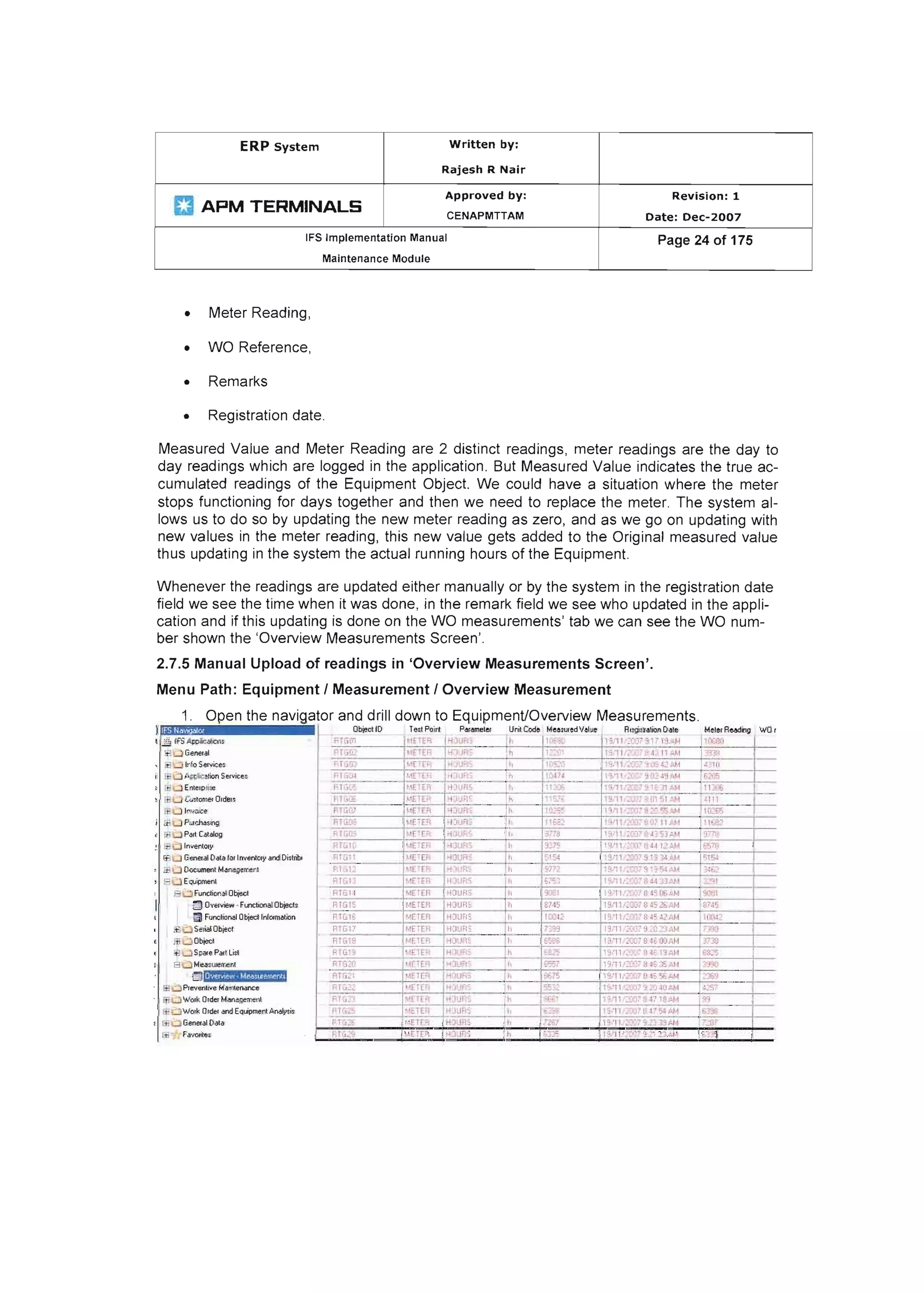IFS ERP, Maintenance module, Implemention manual - Rajesh R.Nair | PDF