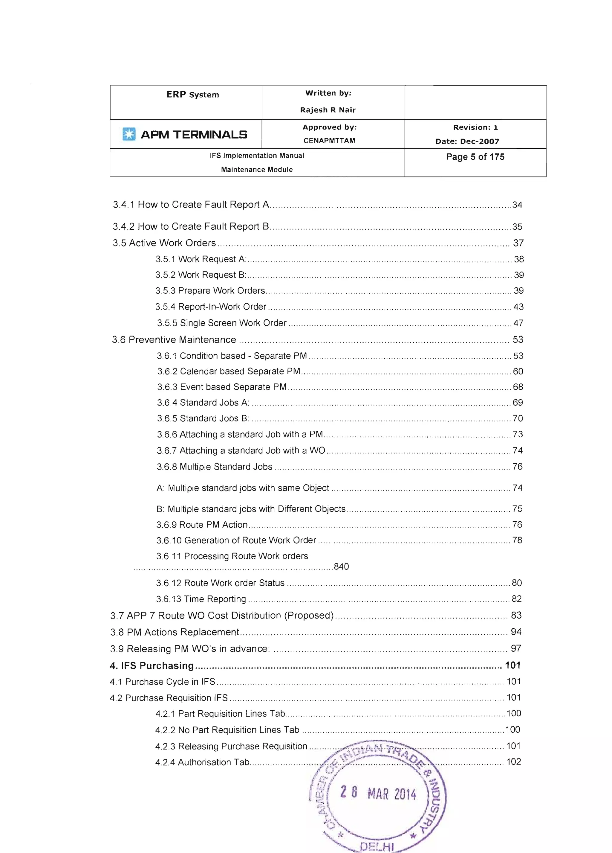 IFS ERP, Maintenance module, Implemention manual - Rajesh R.Nair | PDF
