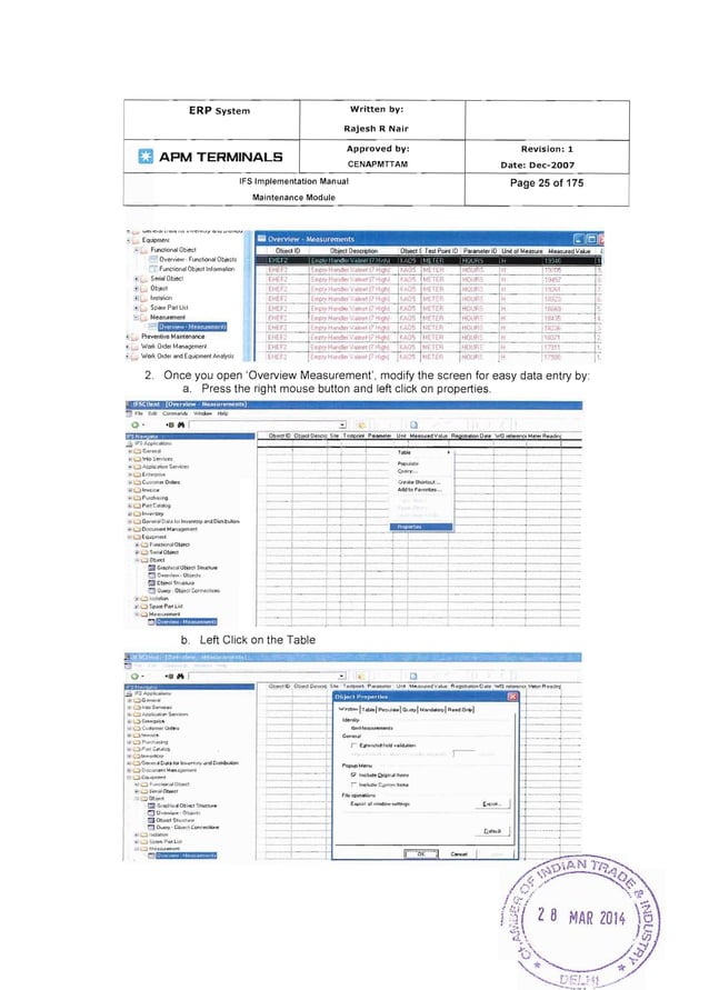 IFS ERP, Maintenance module, Implemention manual - Rajesh R.Nair | PDF