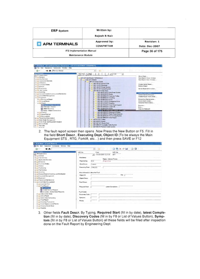 IFS ERP, Maintenance module, Implemention manual - Rajesh R.Nair | PDF